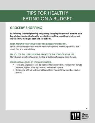 Healthy Eating On A Budget | PDF
