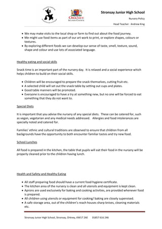 Healthy eating policy nursery | PDF