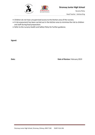 Healthy eating policy nursery | PDF