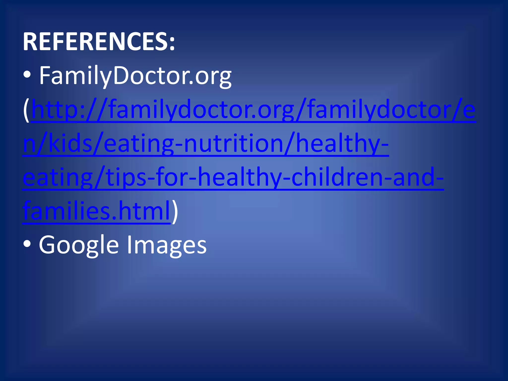 Healthy eating tips for families (with reference) | PPTX