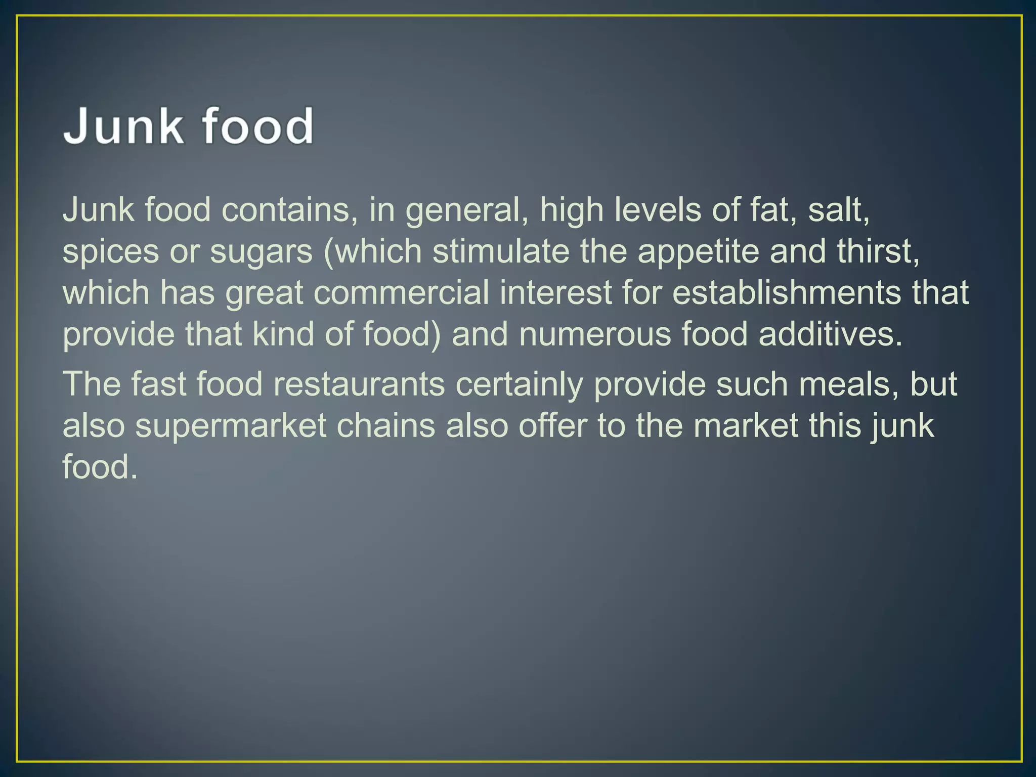 Healthy food and junk food | PPT