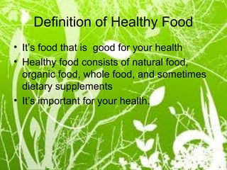 Healthy food vs | PPT
