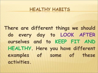 HEALTHY HABITS/HEALTH PROBLEMS | PPT