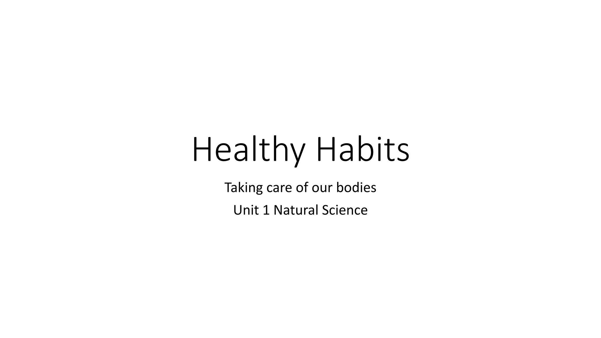 Healthy habits | PPTX
