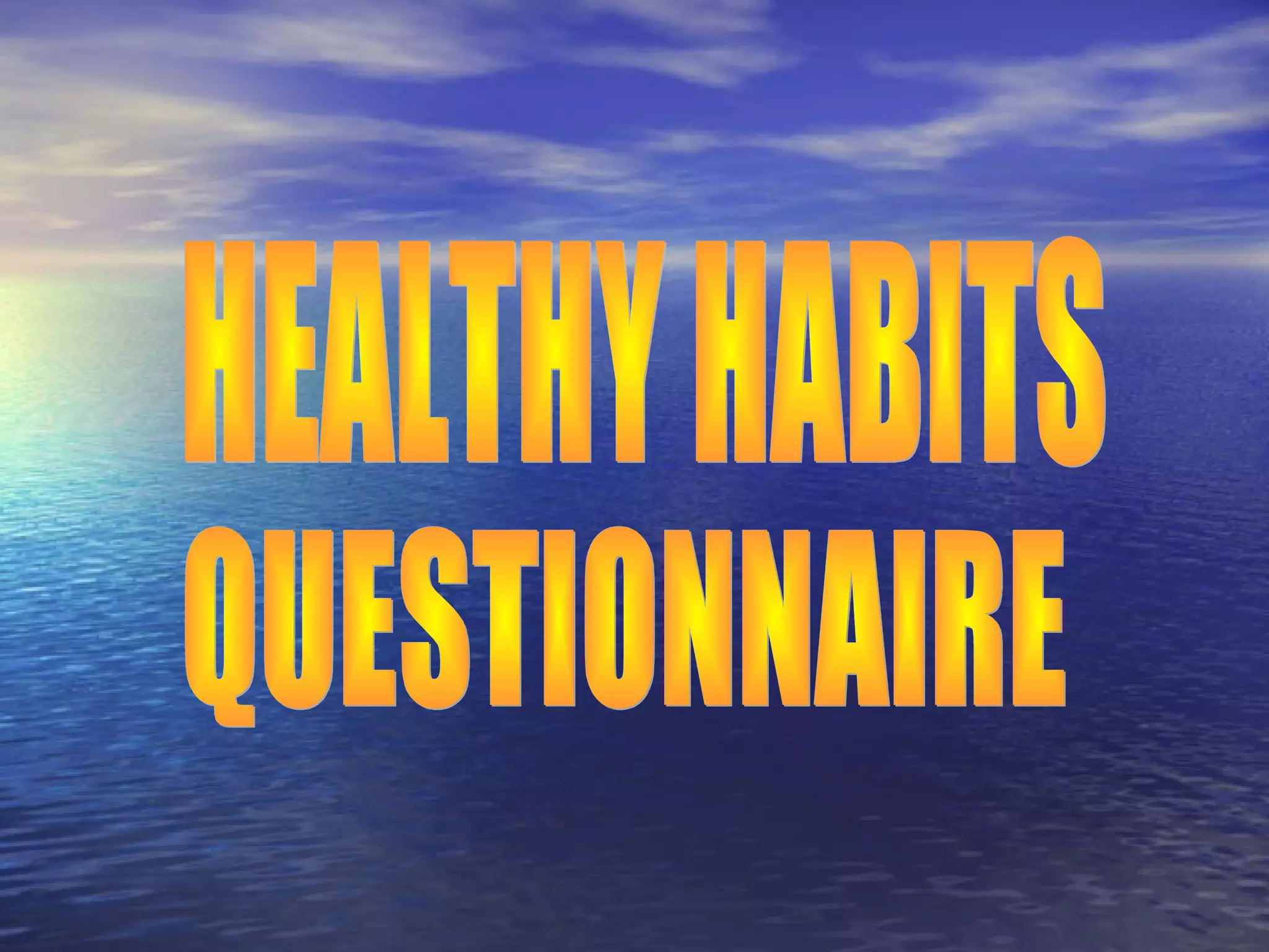 Healthy habits presentation | PPT