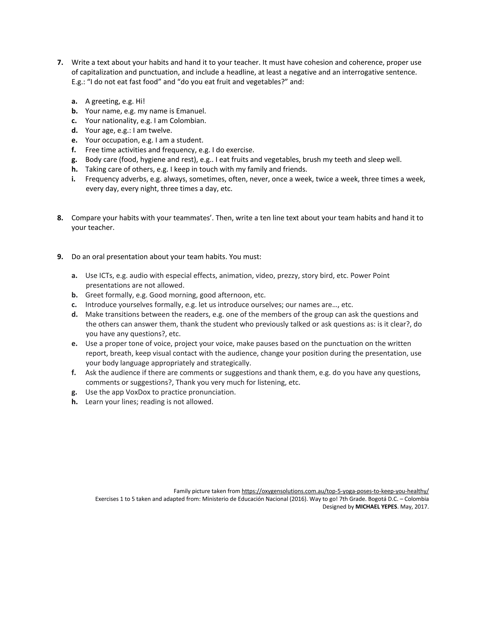 HEALTHY HABITS PROJECT. | PDF