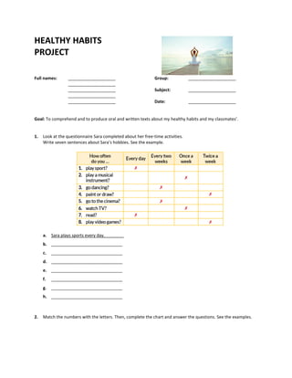 HEALTHY HABITS PROJECT. | PDF