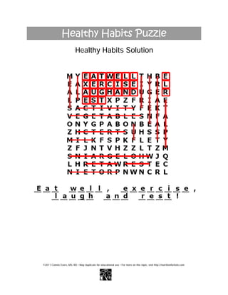 Healthy habits puzzle | PDF