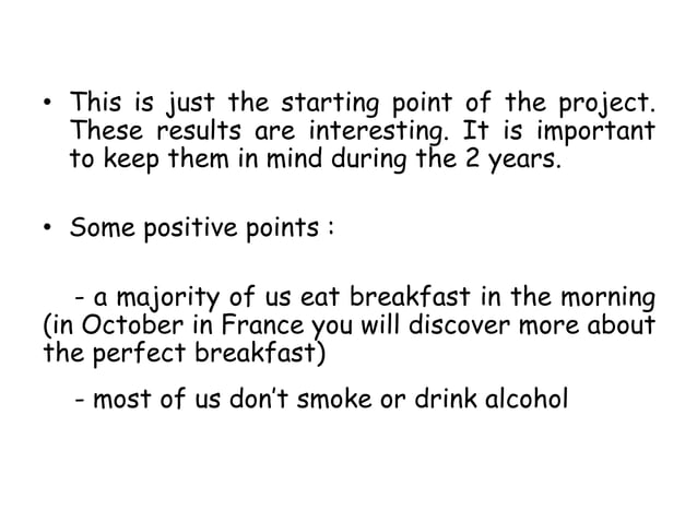 Healthy Habits Survey_French Presentation | PPT