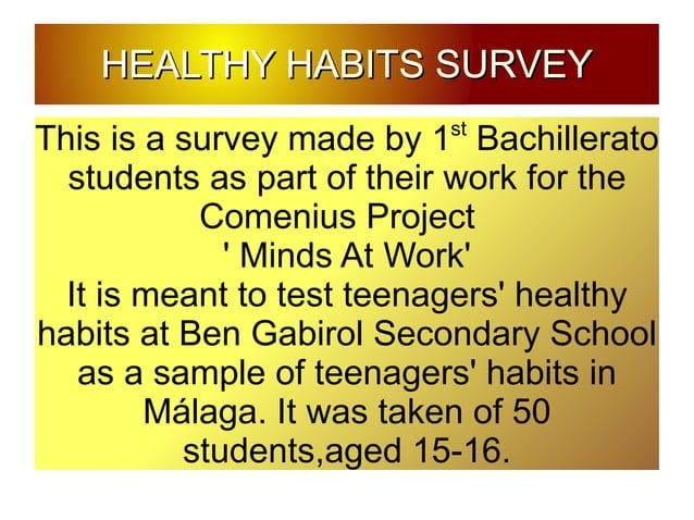 Healthy habits survey | PPT