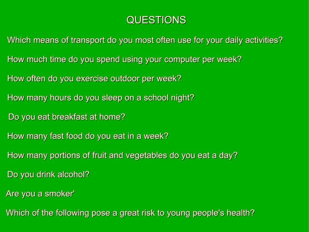 Healthy habits survey | PPT