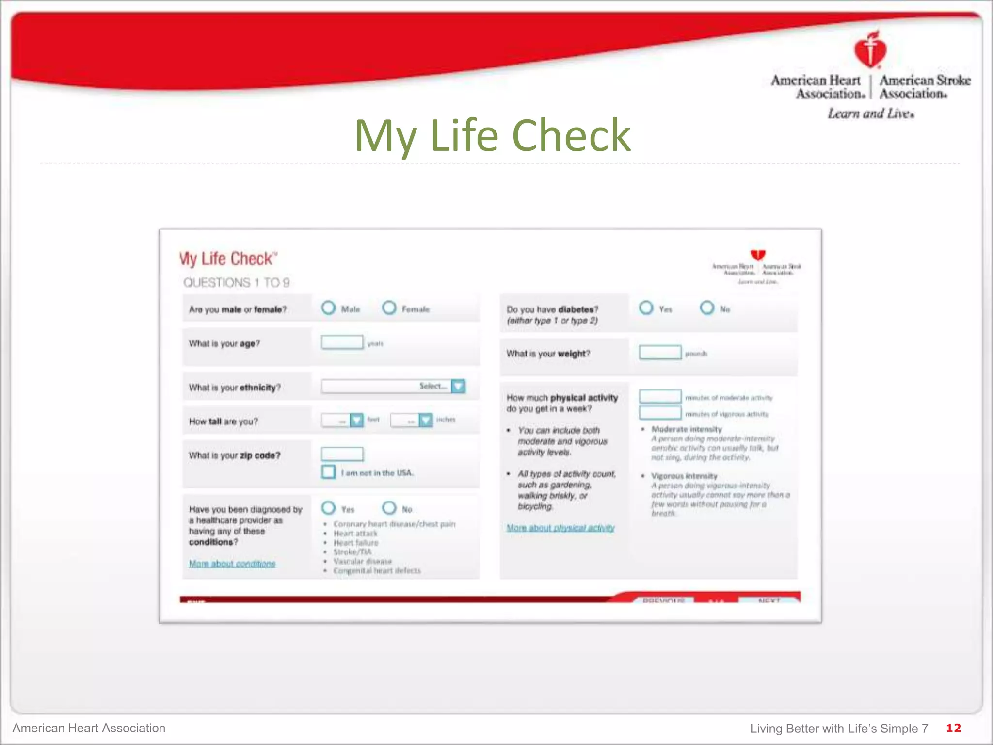 Healthy heart - Life's simple 7 presentation | PPTX