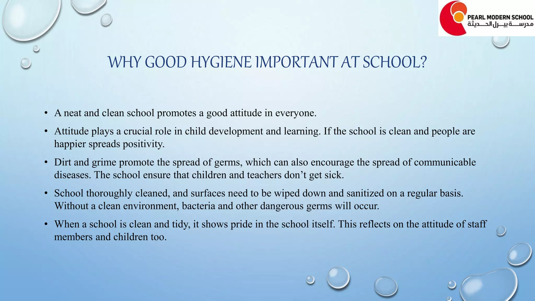 Healthy hygiene habits at school pearl modern school | PPTX ...
