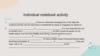 Healthy lifestyle grade 10 Quarter one | PPTX