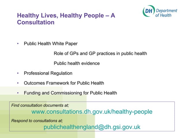 Healthy lives, healthy people | PPT