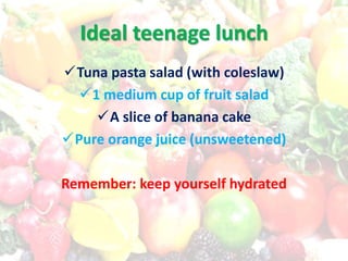 Healthy lunch menu: Teens | PPTX