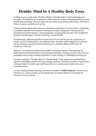 Healthy Mind In A Healthy Body Essay.pdf