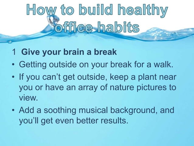 Healthy office habits | PPT