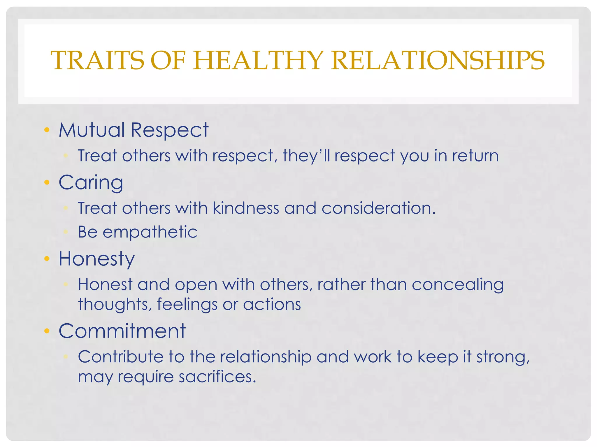 Healthy relationships | PPTX
