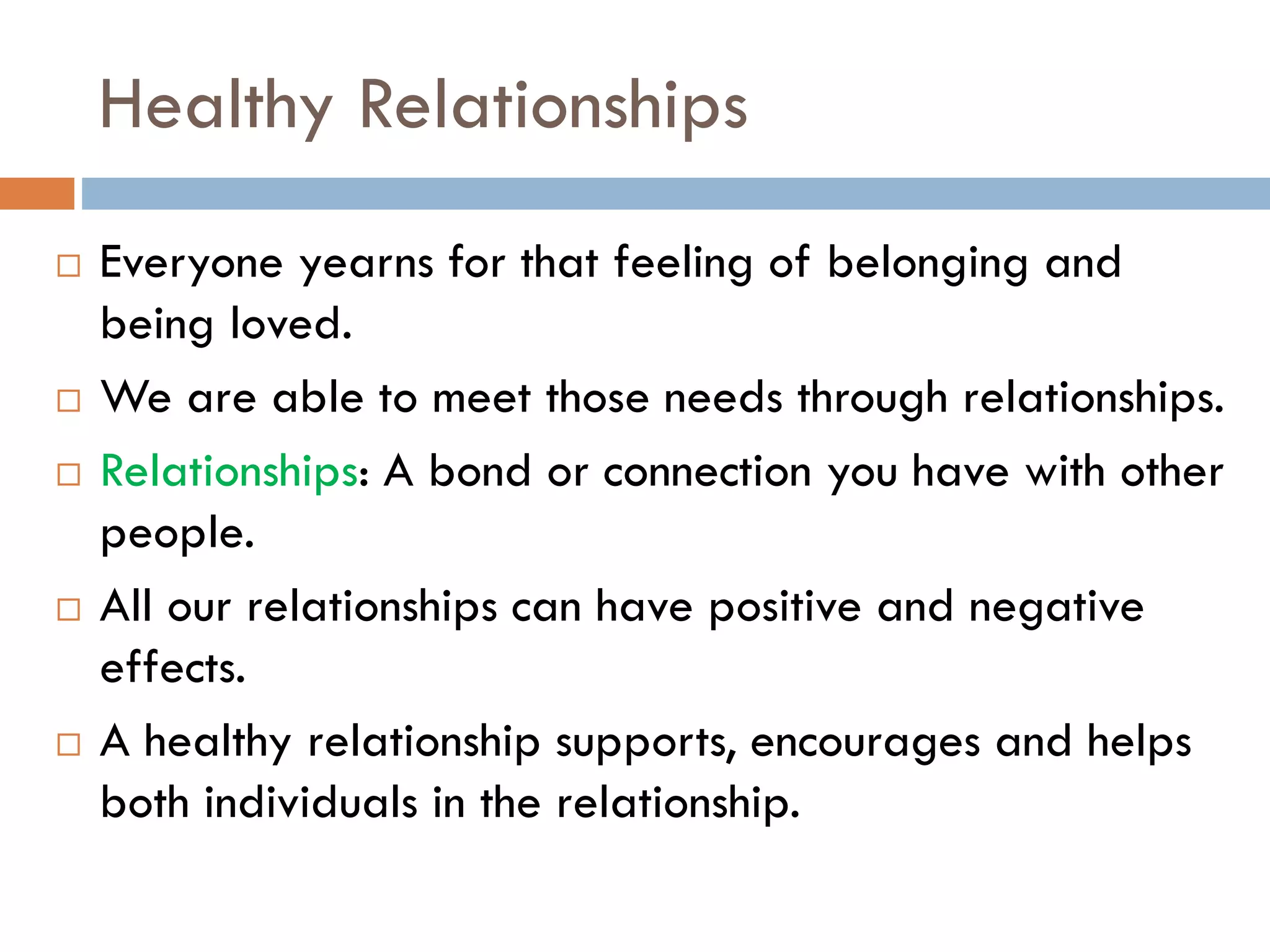 Healthy relationships | PPTX
