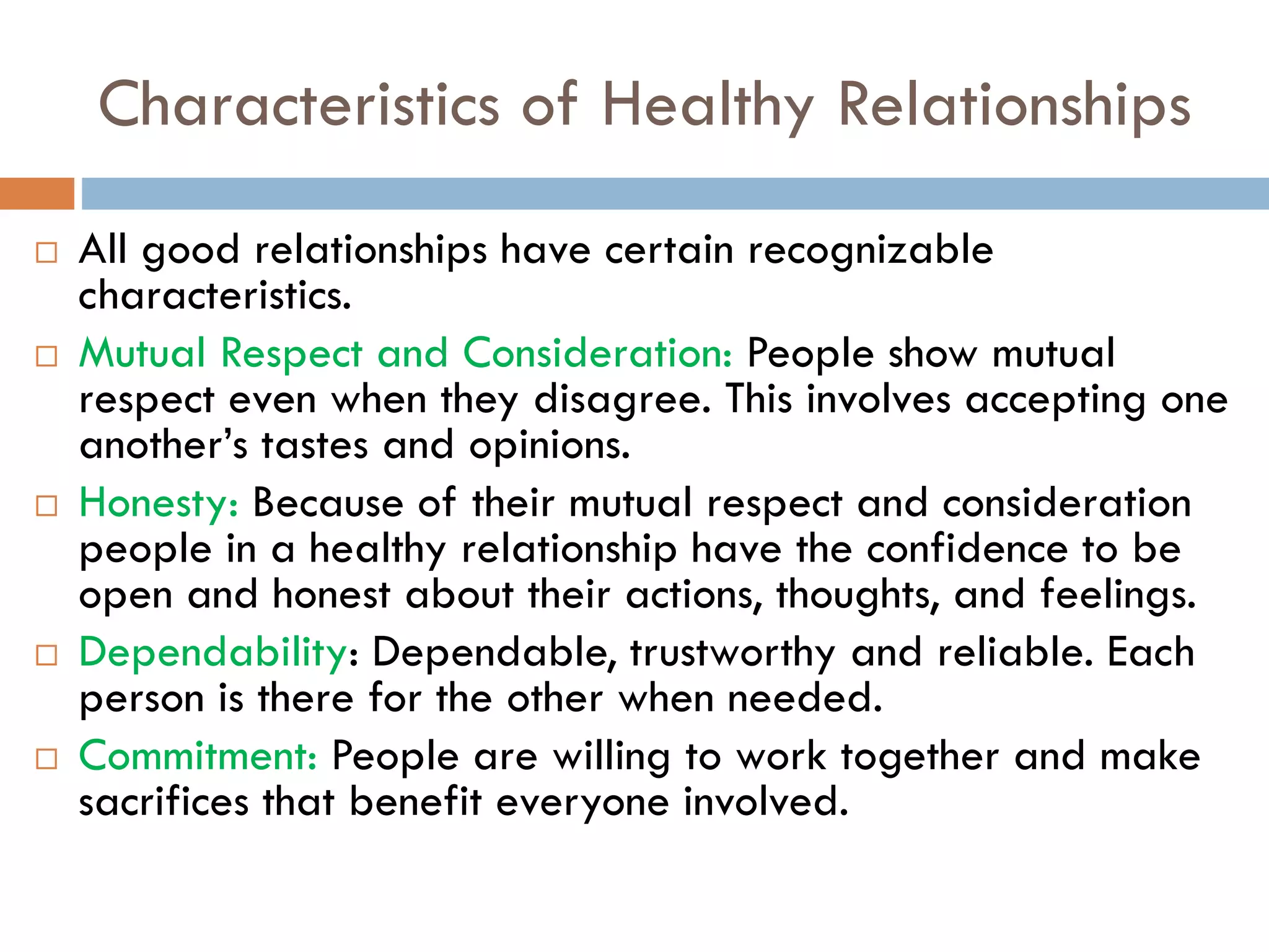 Healthy relationships | PPTX