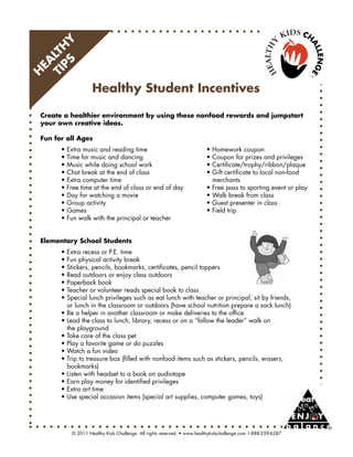 Healthy student incentives | PDF
