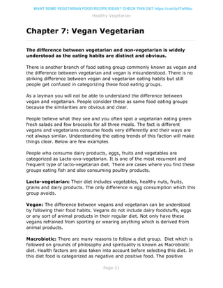 Healthy Vegetarian | PDF