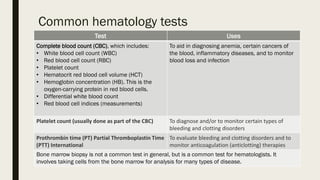 Heamatology test and techniques | PPT