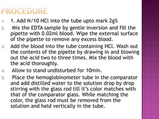 Heamoglobin estimation by various method | PDF
