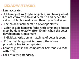 Heamoglobin estimation by various method | PDF