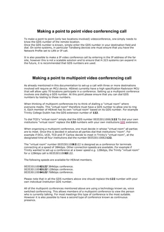 HEAnets' Video Conferencing Service | PDF | Web Conferencing | Computer Software and Applications