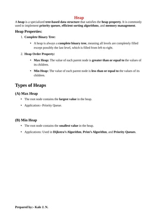 Heap, Types of Heap, Insertion and Deletion | PDF