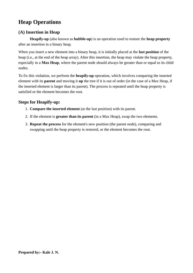 Heap, Types of Heap, Insertion and Deletion | PDF Heap, Types of Heap, Insertion and Deletion | PDF