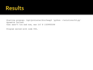 Protostar VM - Heap3 | PPT