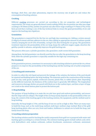 Costs to heap leach gold ore tailings in Karamoja region of Uganda ...