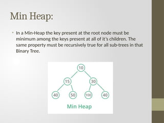 Max Heap, Min Heap, Heapify, Heap sort, Build max Heap | PPT