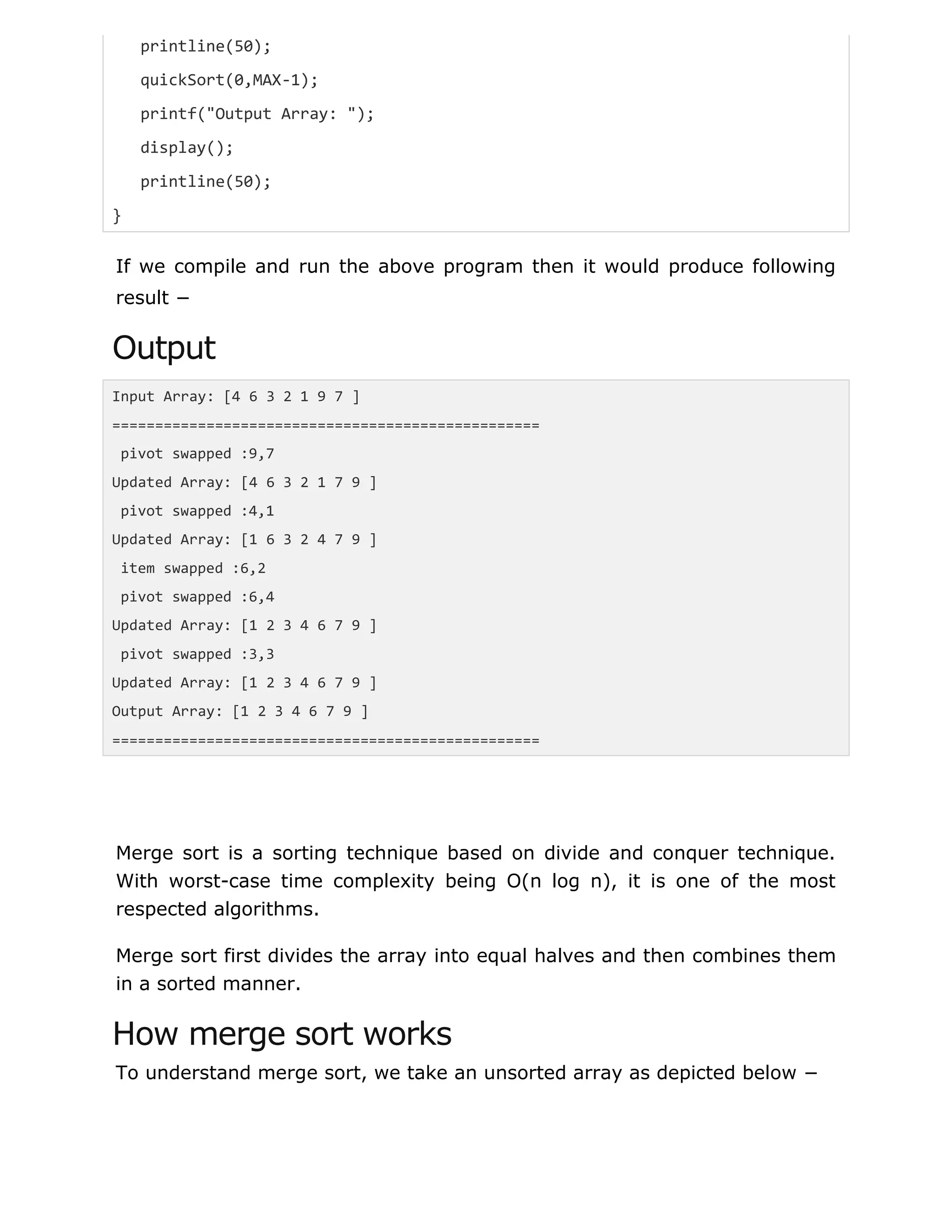 Heap, quick and merge sort | PDF