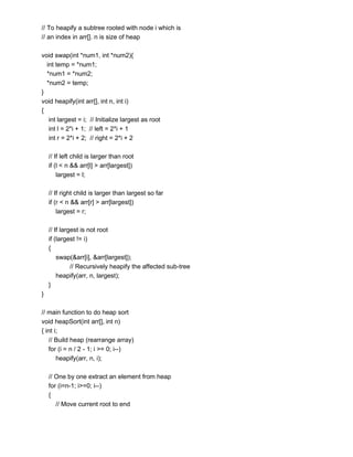 Heap, quick and merge sort | PDF