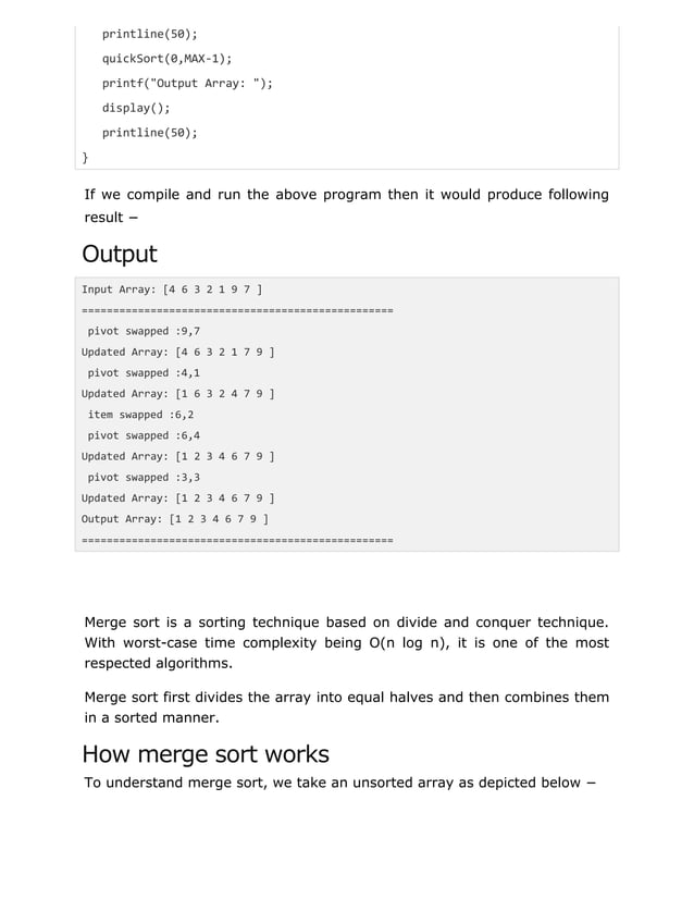 Heap, quick and merge sort | PDF