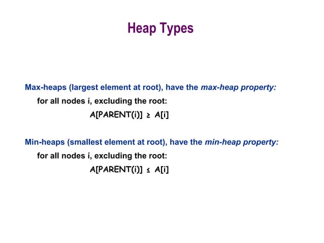 Heaps | PPT | Programming Languages | Computing
