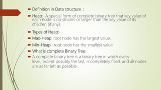 Binary Heap Tree, Data Structure | PPTX