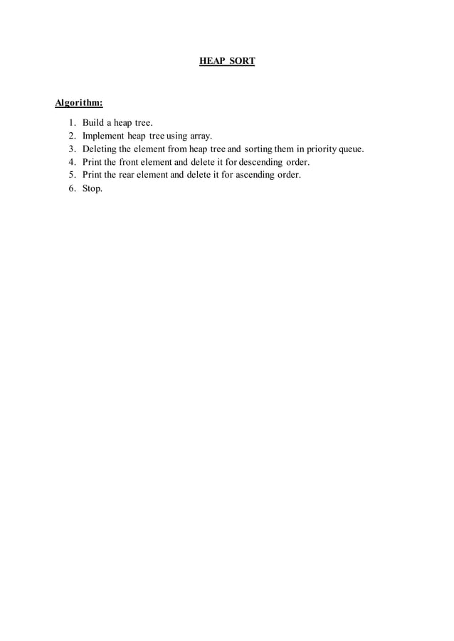 Heap Sort And Bubble Sort Docx 5378