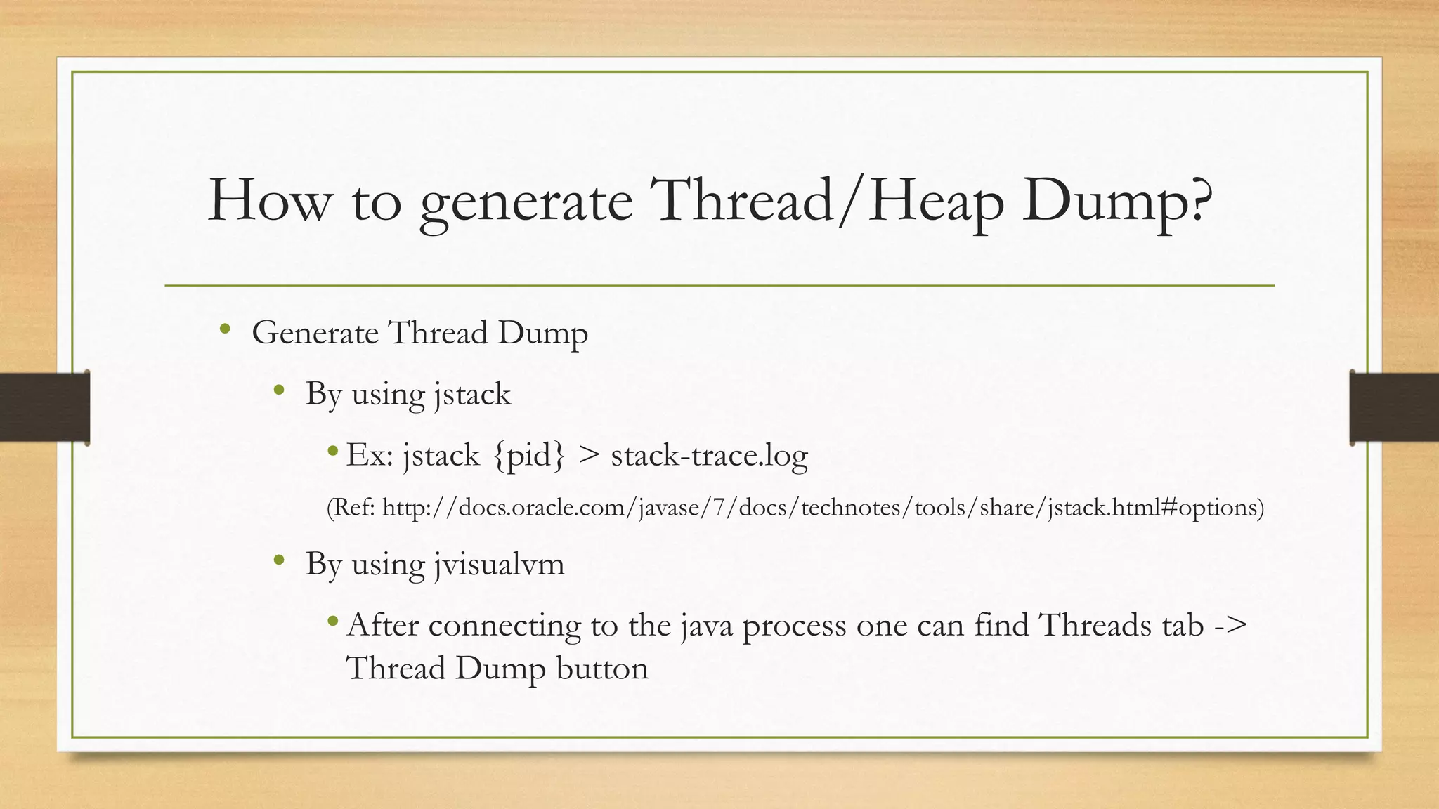 Heap And Thread Dump Ppt