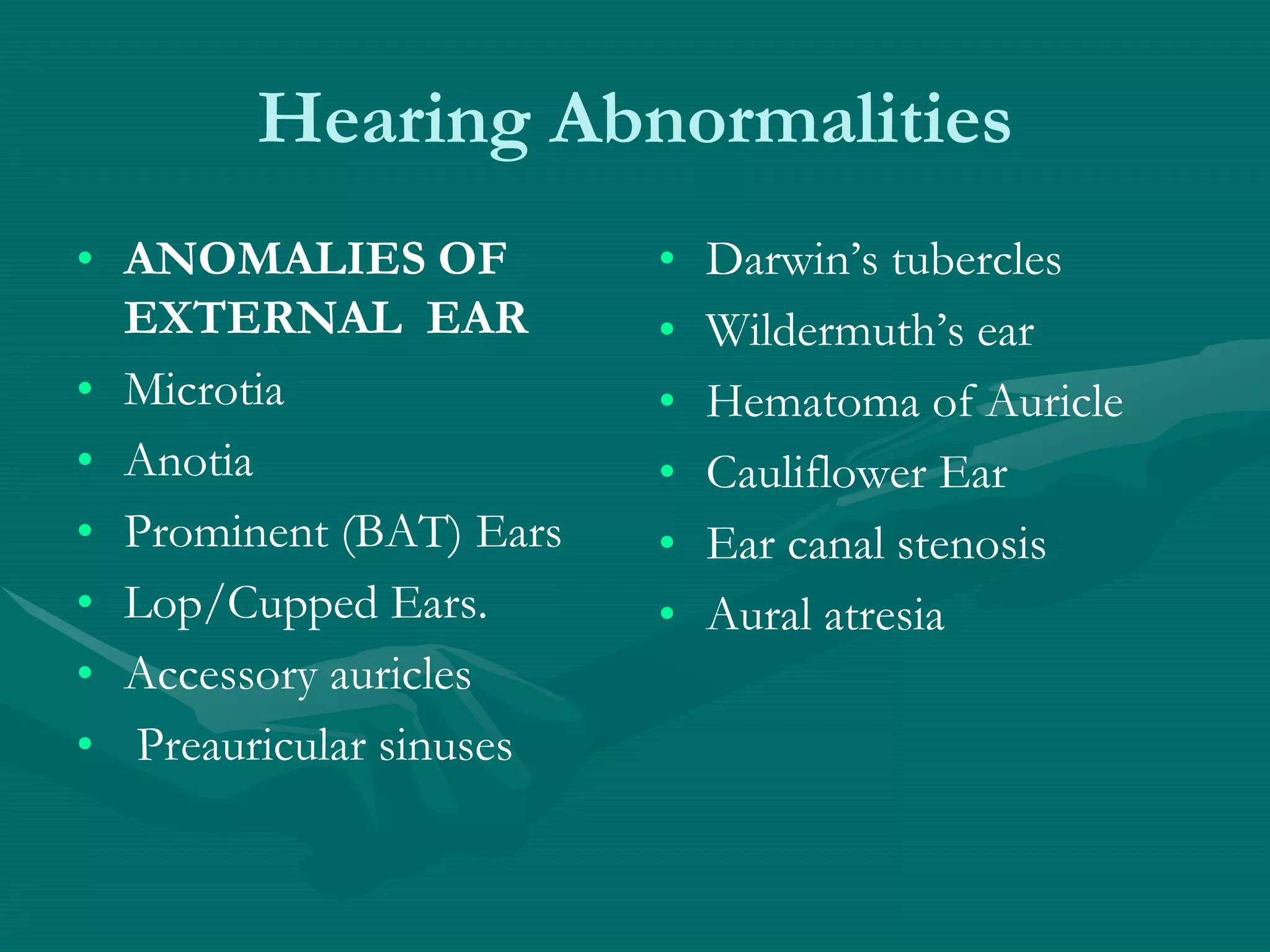 Hearing abnormalities | PDF