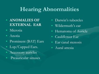 Hearing abnormalities | PPT