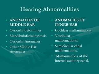 Hearing abnormalities | PPT
