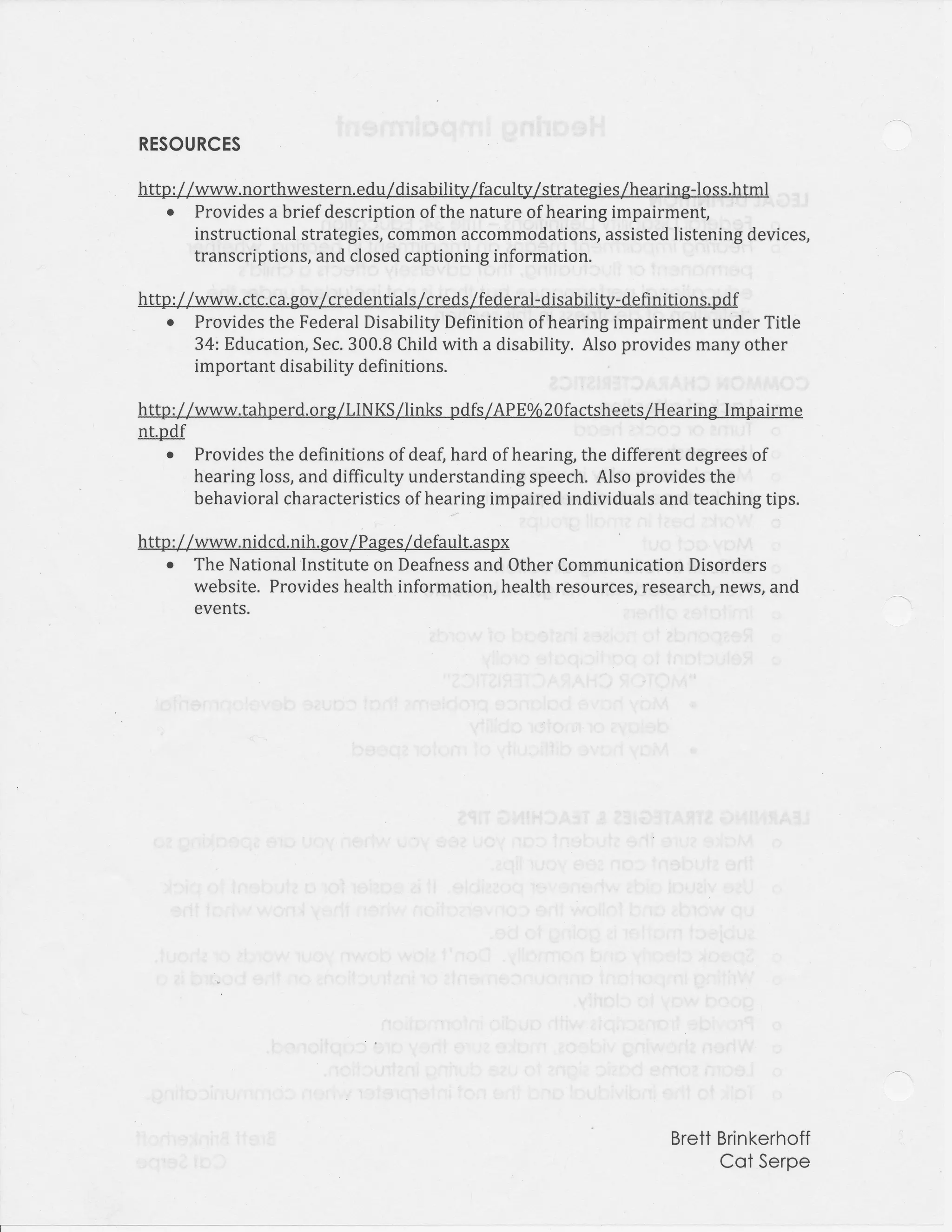 Hearing impairment | PDF