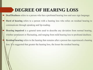 Hearing impairment (Psychology) | PPTX
