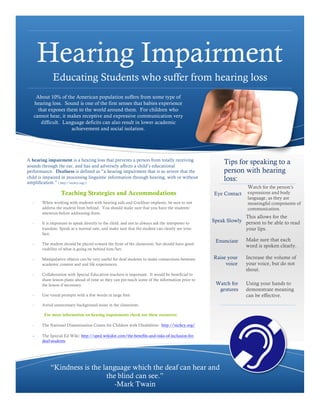 Hearing impairment fact sheet | PDF