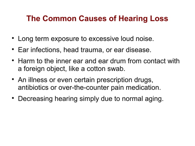 Hearing Loss-Fact Sheet | PPT